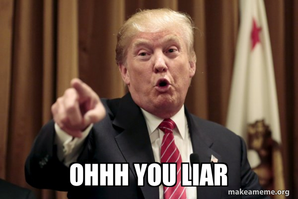 Ohhh you liar - Donald Trump Says Meme Generator