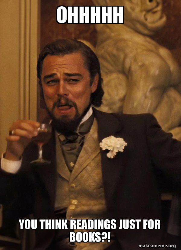 ohhhhh you think readings just for books?! - Leonardo DiCaprio Laughing ...