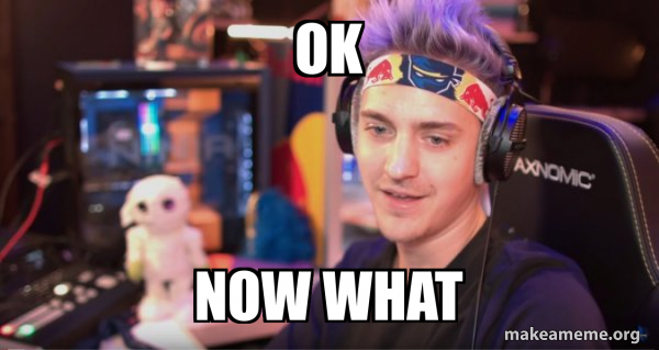 ok now what - Ninja Tyler Blevins Meme Generator