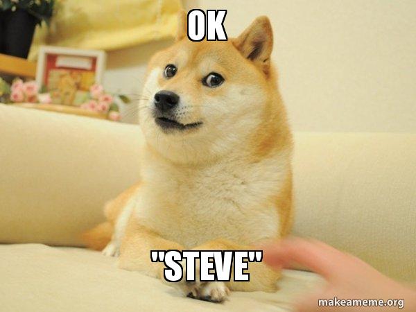 OK "Steve" - Doge Meme Generator