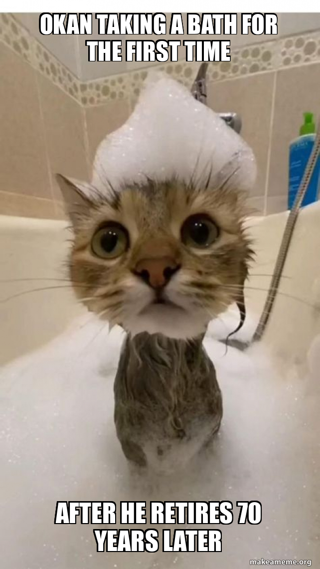 OKAN TAKING A BATH FOR THE FIRST TIME AFTER HE RETIRES 70 YEARS LATER ...
