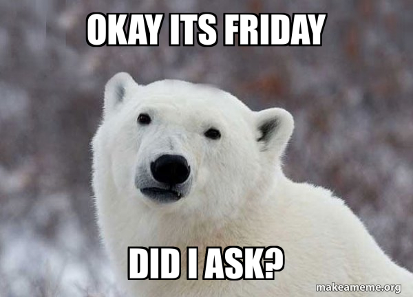 OKAY ITS FRIDAY DID I ASK? - Popular Opinion Polar Bear Meme Generator