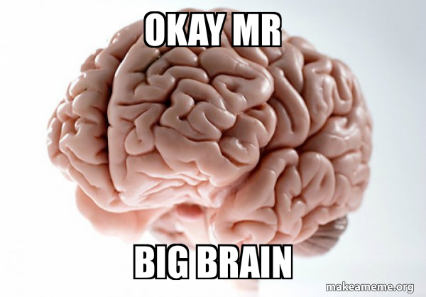 okay mr big brain - Scumbag Brain Meme Generator