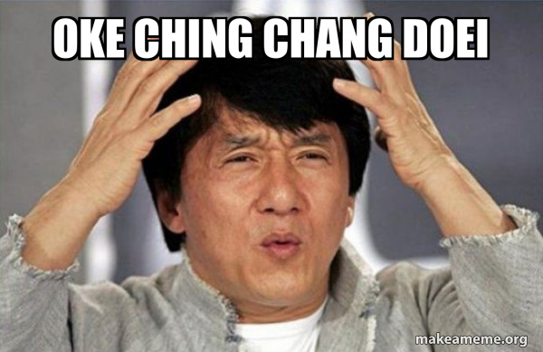 oke ching chang doei - Jackie Chan Why? Meme Generator