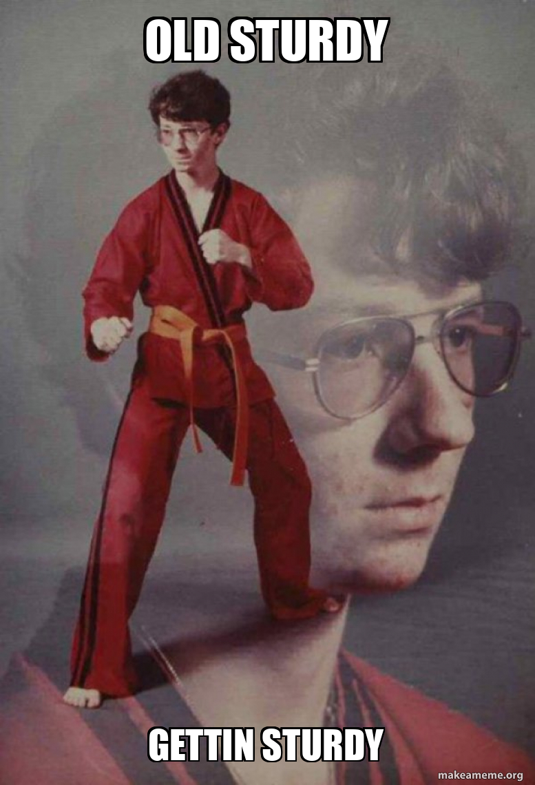 Old sturdy gettin sturdy - Karate Kyle Meme Generator