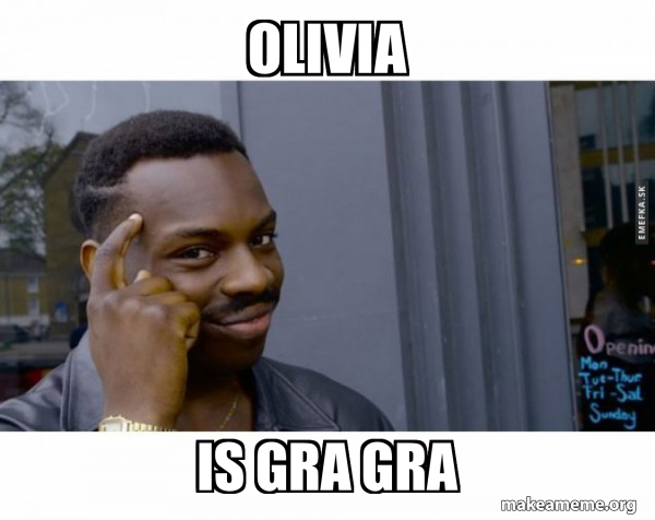 olivia is gra gra - Roll Safe Black Guy Pointing at His Head Meme Generator
