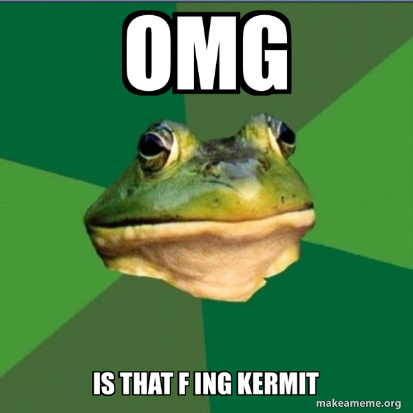 omg is that f ing kermit - Foul Bachelor Frog Meme Generator