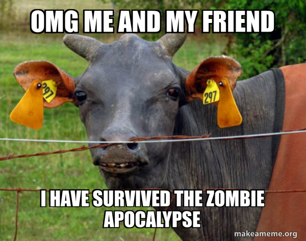 OMG me and my friend I have survived the Zombie Apocalypse - Hairless ...