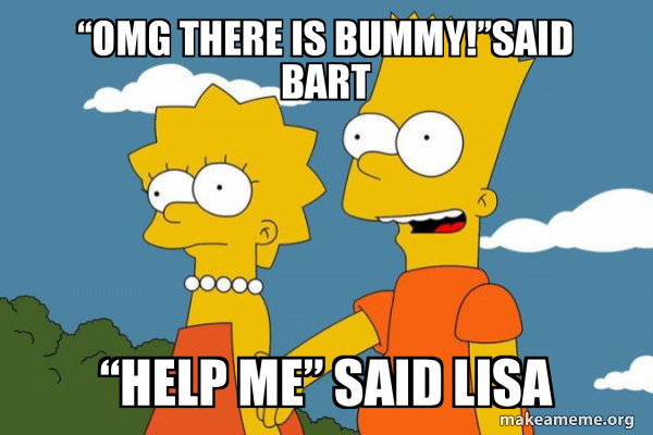 â€œOmg there is bummy!â€ said bart â€œHelp meâ€ said lisa - Bart and ...