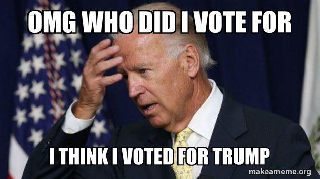 Omg who Did I vote for I think I voted for Trump Meme Generator
