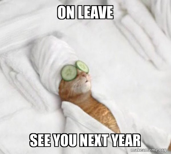 On Leave See You Next Year - Pampered Cat Meme Meme Generator