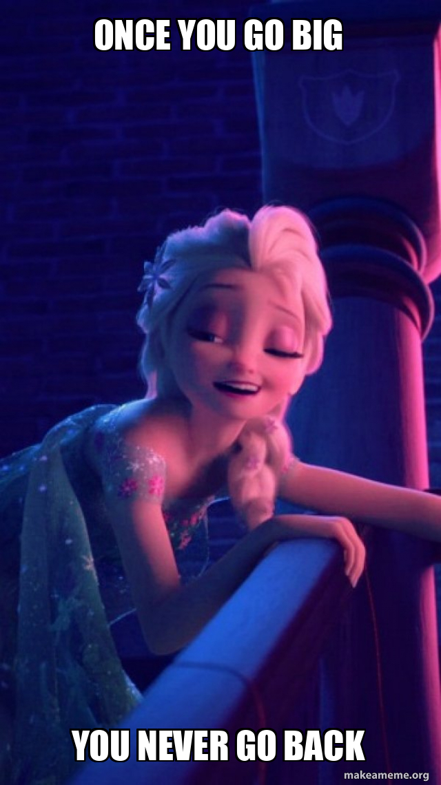 once you go big you never go back - Drunk Elsa Meme Generator
