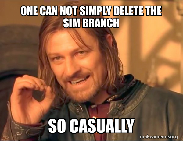 one can not simply delete the sim branch so casually - One Does Not ...