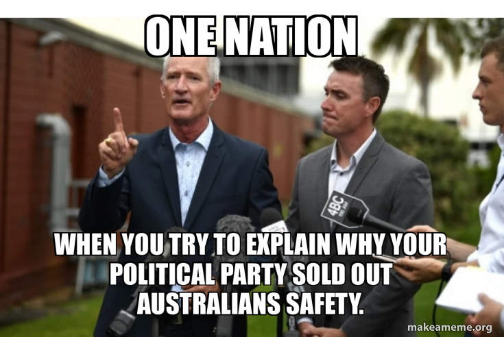 One nation When you try to explain why your political party sold out ...