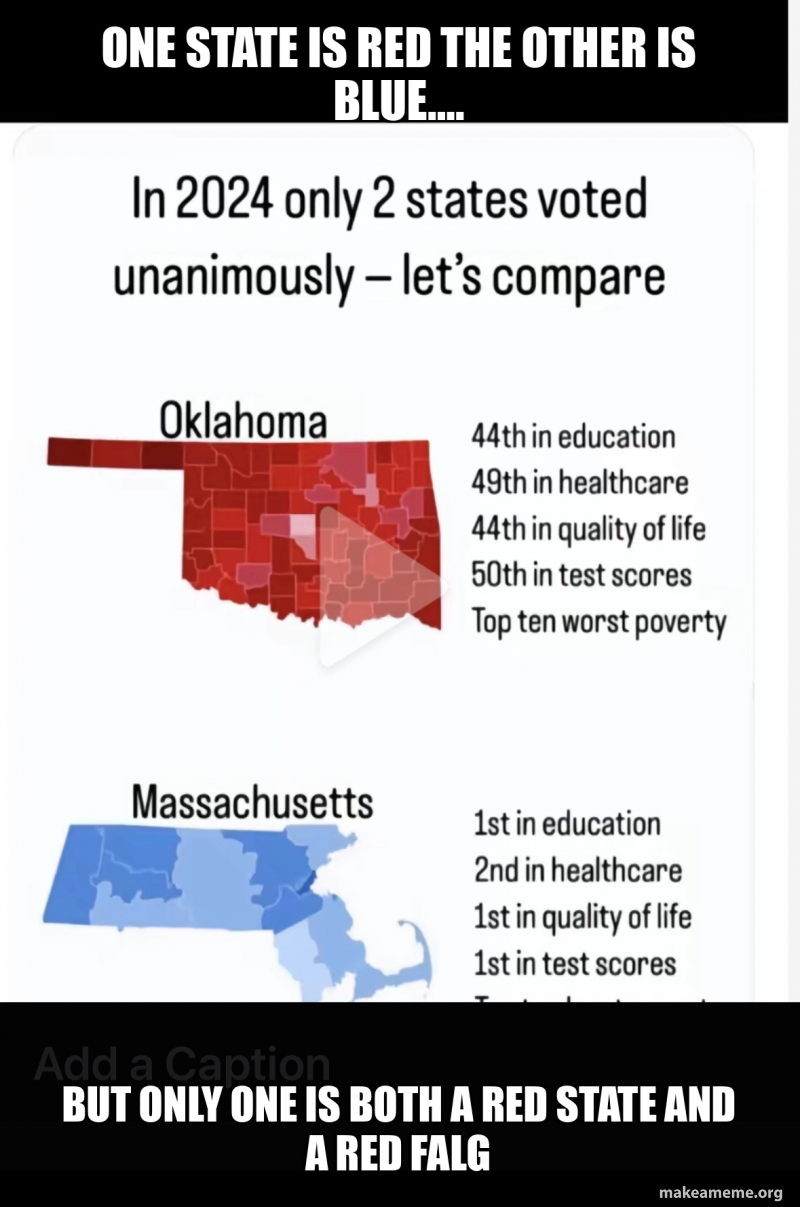 One state is red the other is blue…. But only one is both a red state ...
