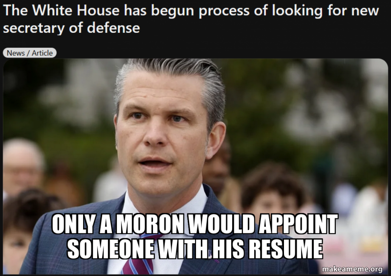 Only a moron would appoint someone with his resume Meme Generator