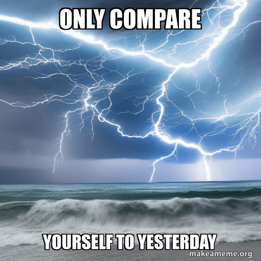Only compare Yourself to yesterday Meme Generator