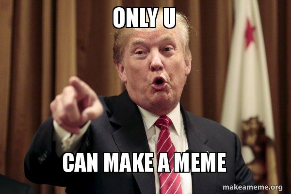 only u can make a meme - Donald Trump Says Meme Generator