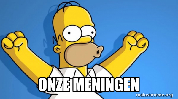 onze meningen - Happy Homer Meme Generator