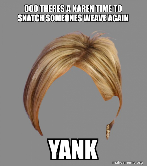ooo theres a karen time to snatch someones weave AGAIN yank - The Karen ...