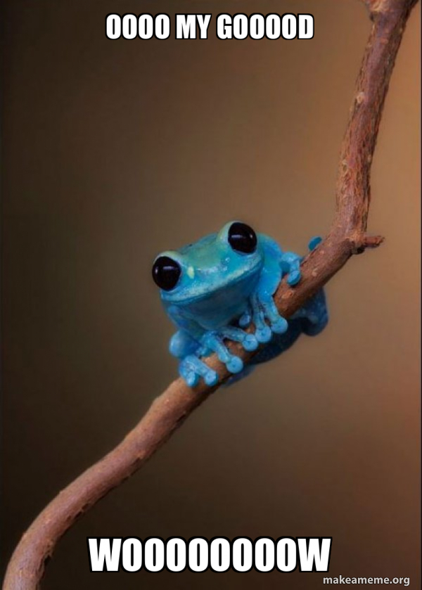 Oooo my gooood Woooooooow - Small Fact Frog Meme Generator
