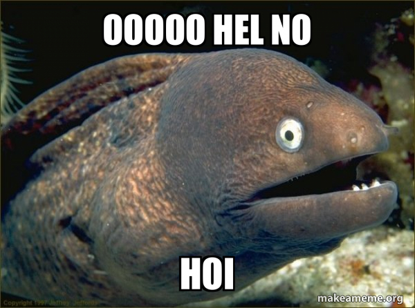 ooooo hel no hoi - Bad Joke Eel Meme Generator