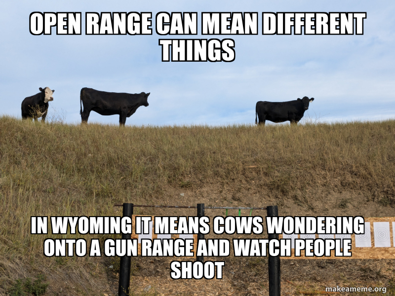 open range can mean different things in wyoming it means cows wondering ...