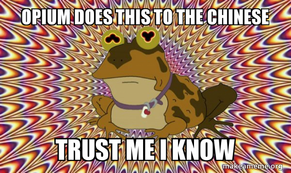 Opium does this to the Chinese Trust me I know - Hypnotoad Meme Generator
