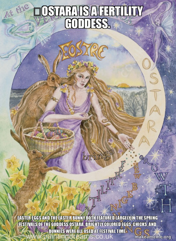 OSTARA IS A FERTILITY GODDESS. Easter eggs and the Easter Bunny both ...