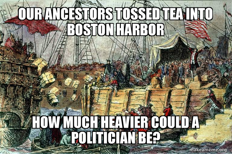 Our ancestors tossed tea into Boston harbor How much heavier could a ...