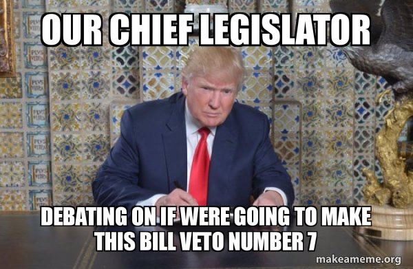 Our Chief Legislator Debating on if were going to make this bill veto ...