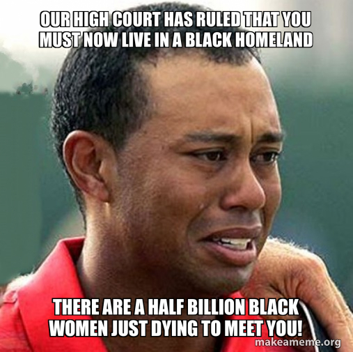 Our high court has ruled that You must now live in a black homeland ...