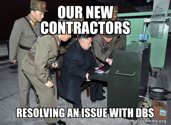 Our new contractors resolving an issue with DBS - North Korea Not Scary ...