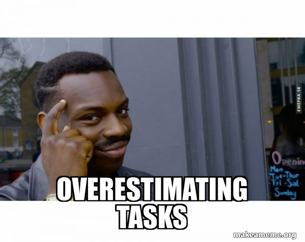Overestimating tasks - Roll Safe Black Guy Pointing at His Head Meme ...
