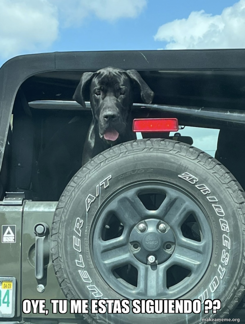 Oye, tu me estas siguiendo ?? Meme Generator