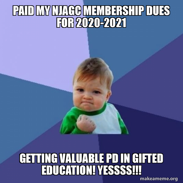 Paid my NJAGC membership dues for 2020-2021 Getting valuable PD in ...