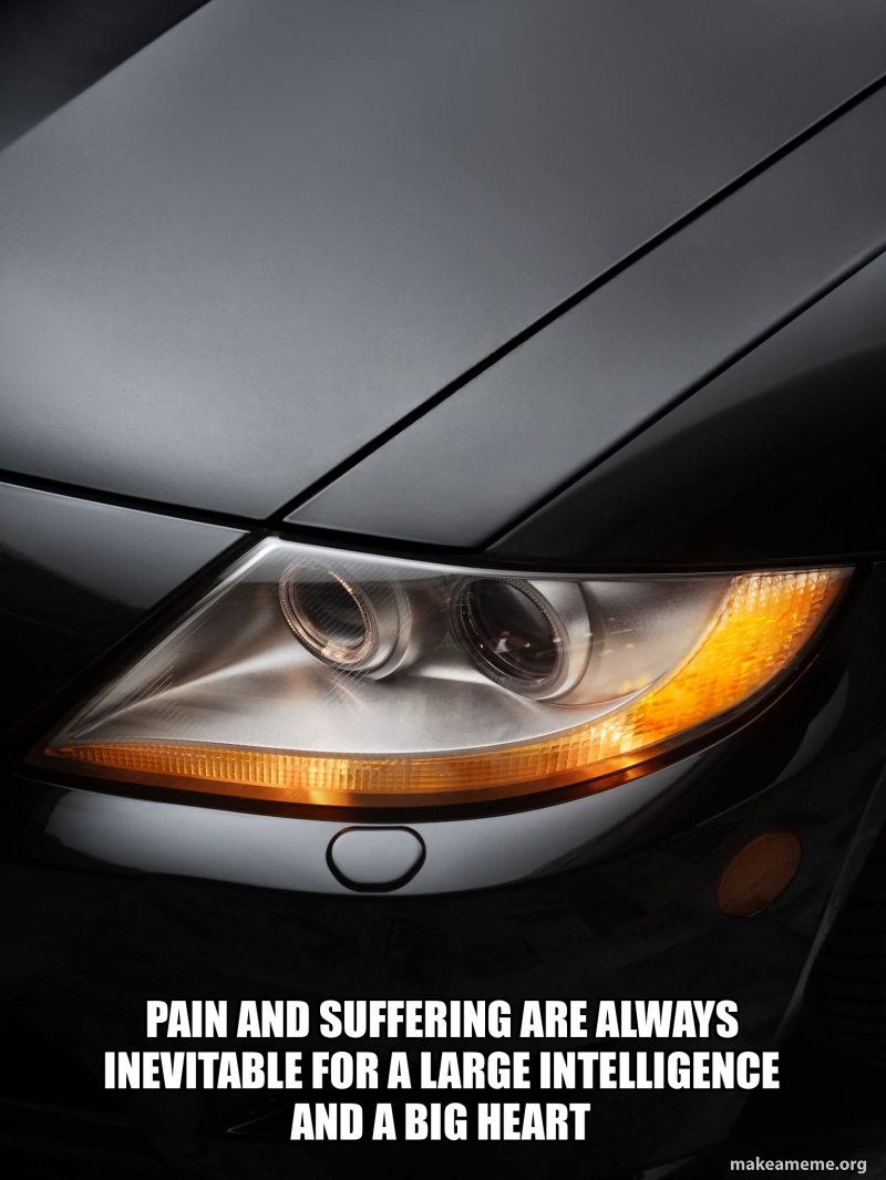 Pain and suffering are always inevitable for a large intelligence and a ...