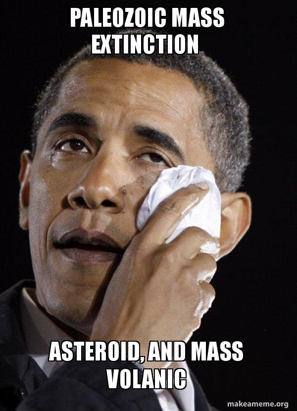 Paleozoic mass extinction asteroid, and mass volanic - Crying Obama ...