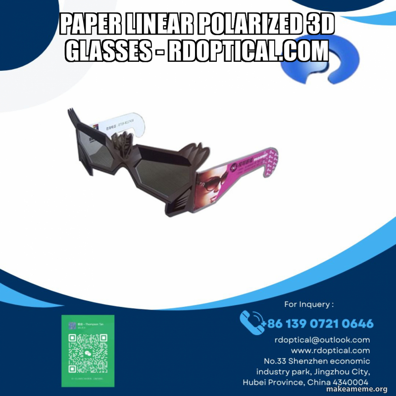 Paper Linear Polarized 3d Glasses - Rdoptical.com Meme Generator