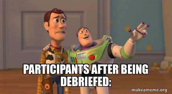 PARTICIPANTS AFTER BEING DEBRIEFED: - Buzz and Woody (Toy Story) Meme ...