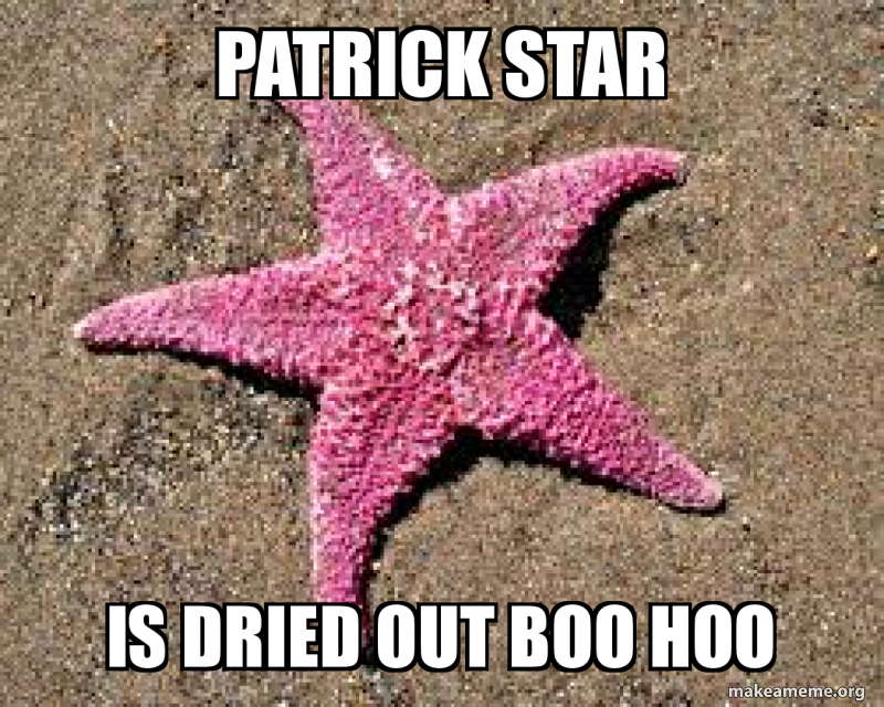 Patrick star is dried out boo hoo Meme Generator