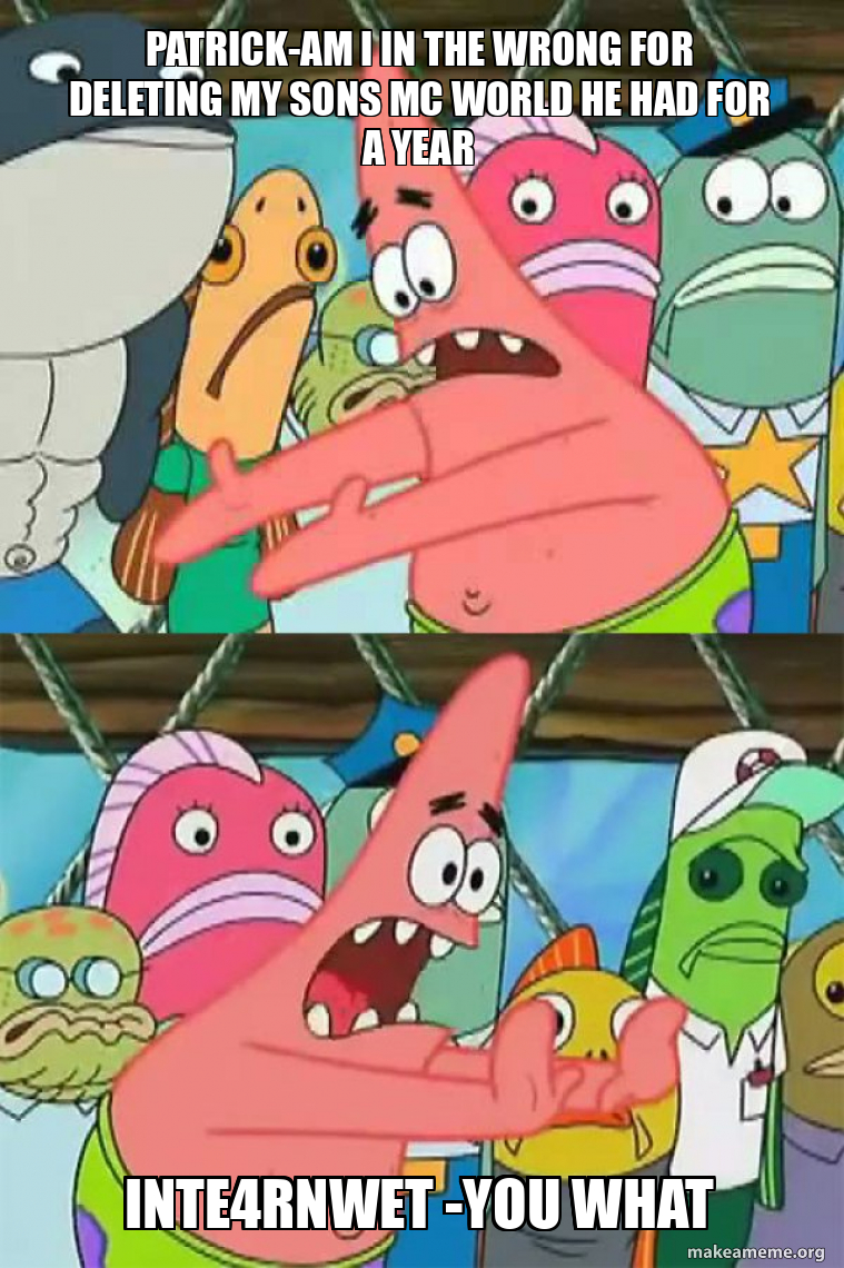 patrick-am i in the wrong for deleting my sons MC world he had for a ...