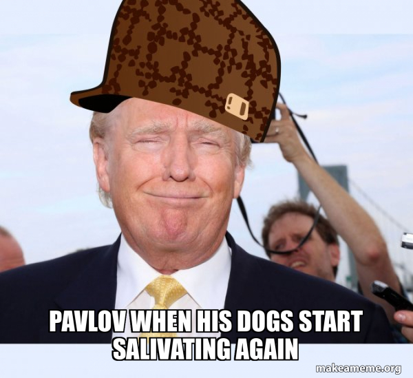 PAVLOV WHEN HIS DOGS START SALIVATING AGAIN - Scumbag Donald Trump Meme ...