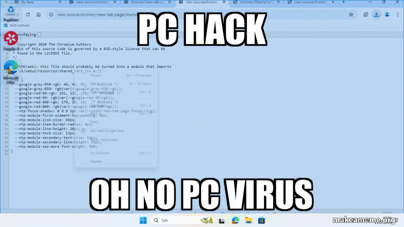 pc hack oh no pc virus - pc go bye bye Meme Generator