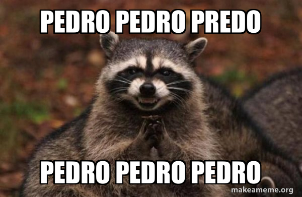 pedro pedro predo pedro pedro pedro - Evil Plotting Raccoon Meme Generator