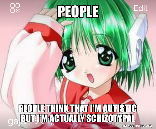 PEOPLE PEOPLE THINK THAT I’M AUTISTIC BUT I’m ACTUALLY SCHIZOTYPAL Meme ...