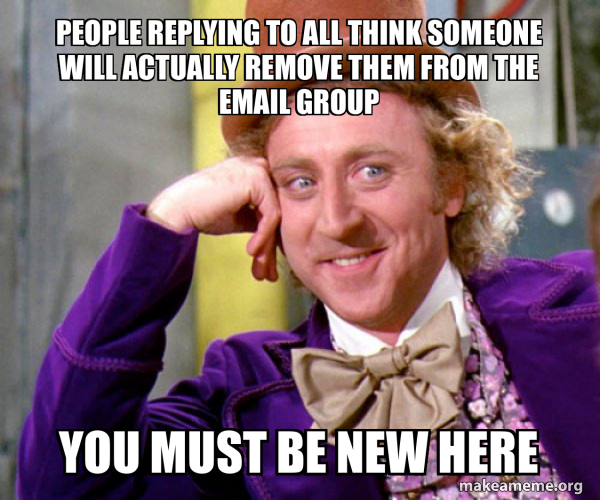 people replying to all think someone will actually remove them from the ...