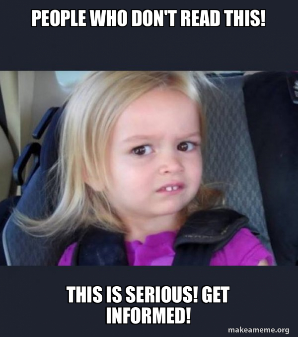 People who don't read this! This is serious! Get informed! - Side-Eyes ...