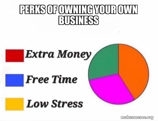 perks of owning your own business Meme Generator