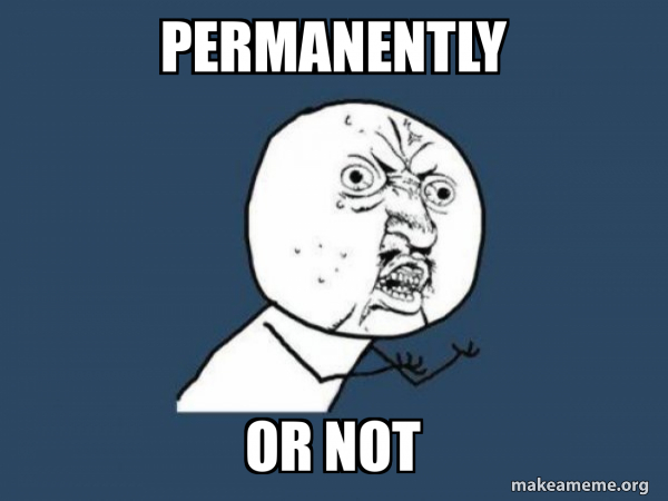 permanently or not - Y U No Meme Generator